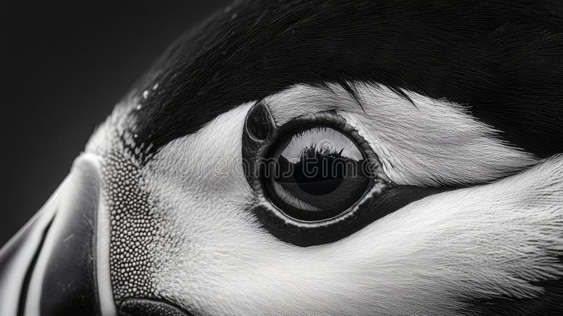 Close-up of a Puffin S Eye and Feathers Stock Illustration ...