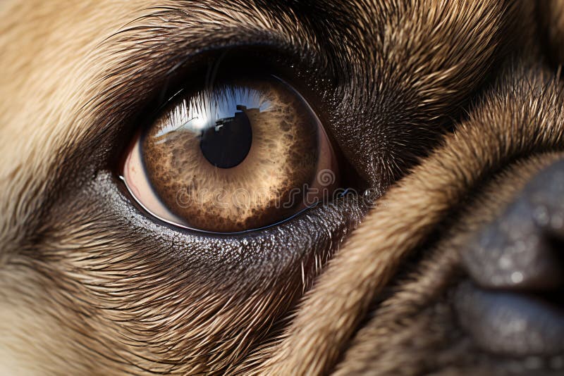 Close Up of Large Round Pug Dog Eye Stock Illustration - Illustration ...