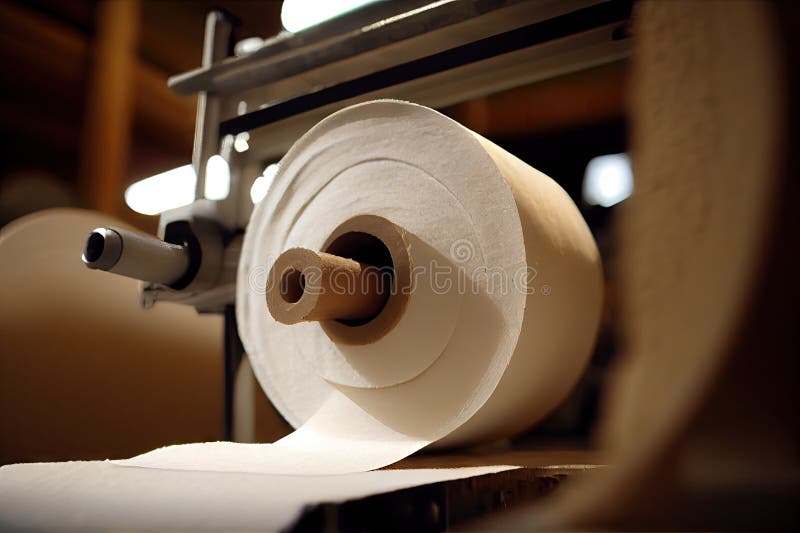 Close-up of Pulp and Paper Roll, Showing How it is Made Stock ...