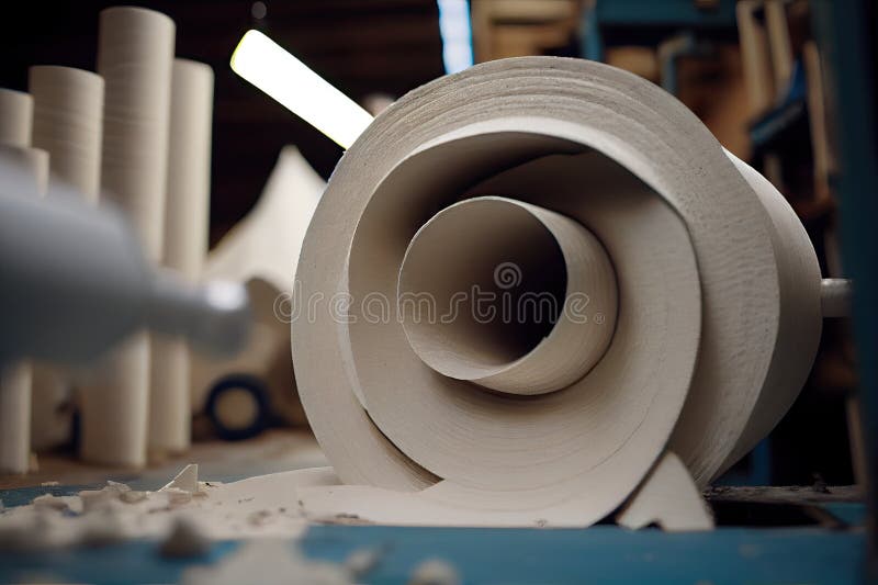 Close-up of Pulp and Paper Roll, Showing How it is Made Stock ...
