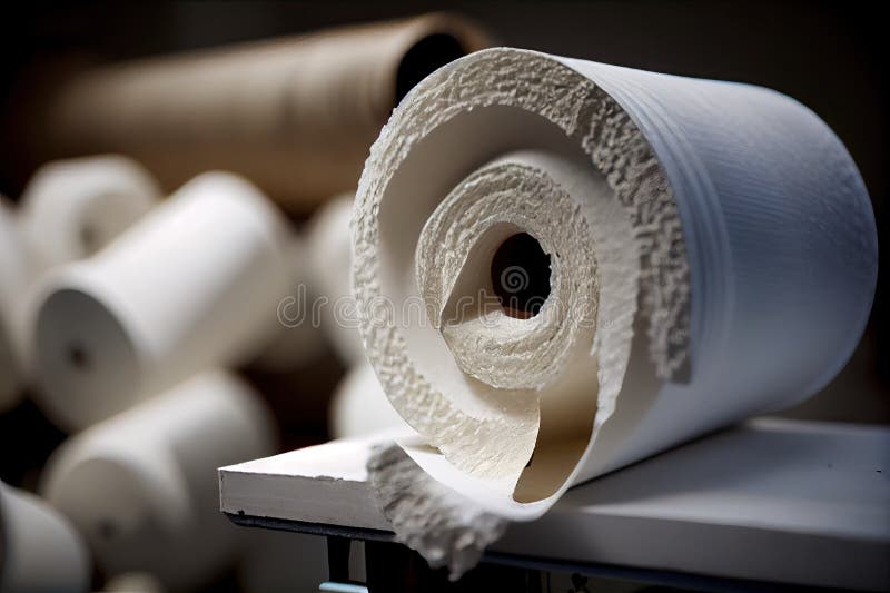 Close-up of Pulp and Paper Roll, Showing How it is Made Stock ...