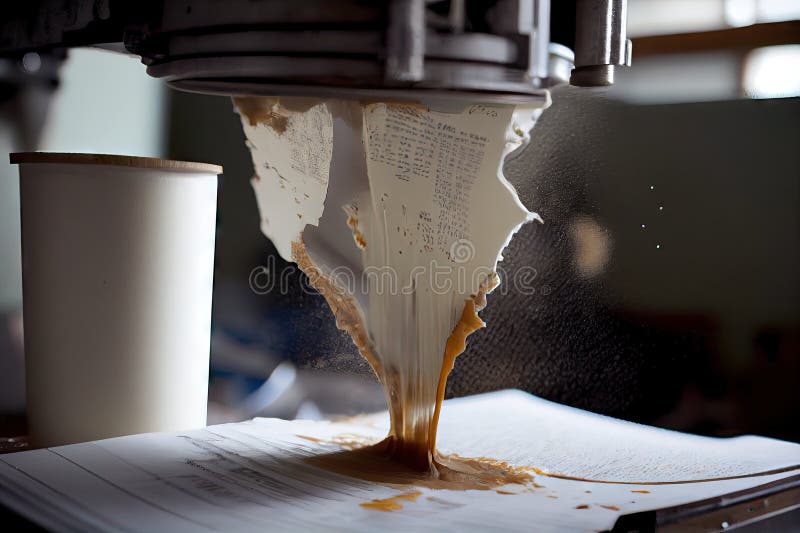 Close-up of Pulping Process, with Paper Changing from a Solid To a ...
