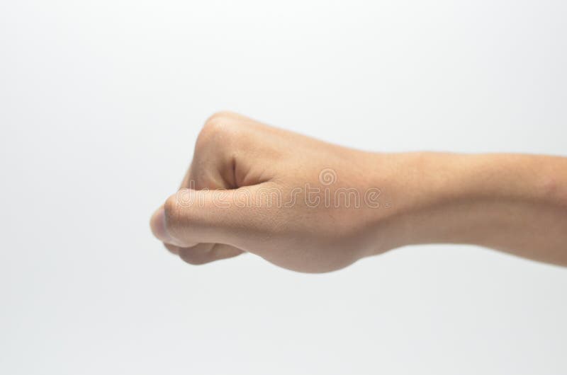 Man Punch Hand Isolated White Background Stock Photo - Image of finger ...