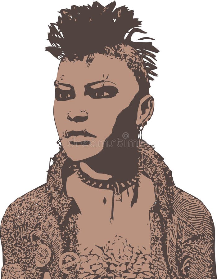 Close-Up of a Punk Girl Vector Stock Illustration - Illustration of ...