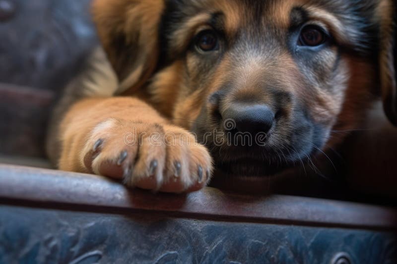 Close-up of Puppys Paw on First Stair Step Stock Photo - Image of ...
