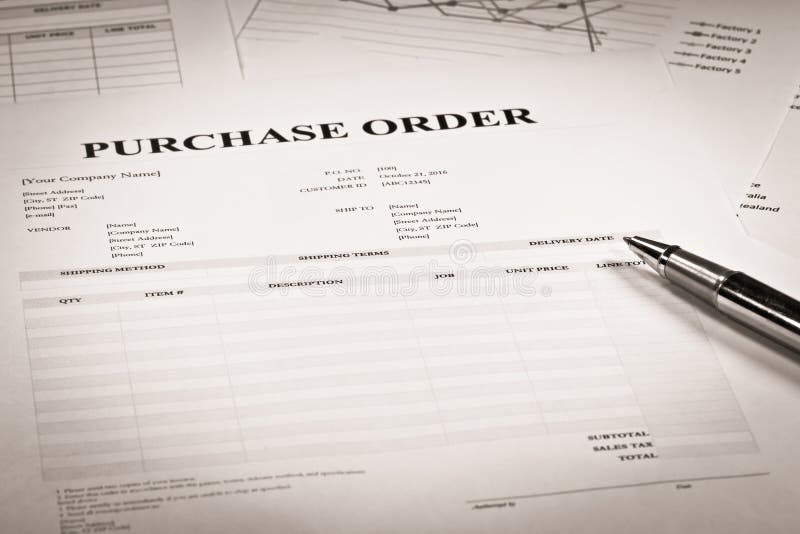 Purchase order sheet stock photo. Image of finance, purchasing - 51469488