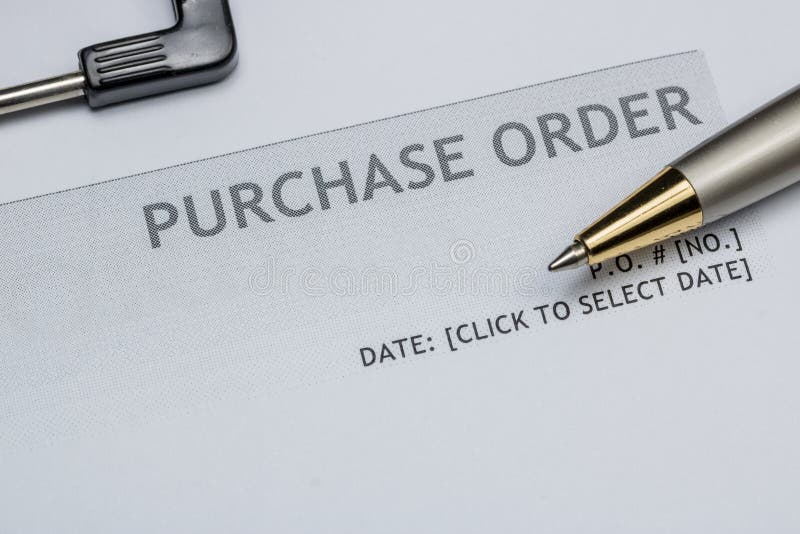 Close Up of Purchase Order Form with Pen Stock Photo - Image of form ...