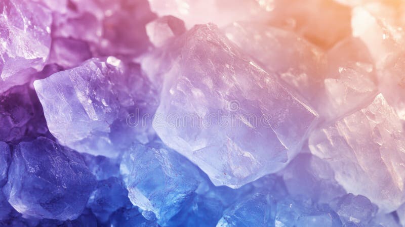 Close-up of Purple and Blue Crystals with Soft Glowing Light Stock ...