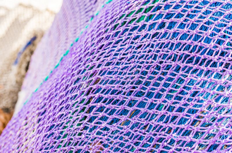 Violet and Blue Fishing Net Stack, Maritime Pattern Background Texture ...