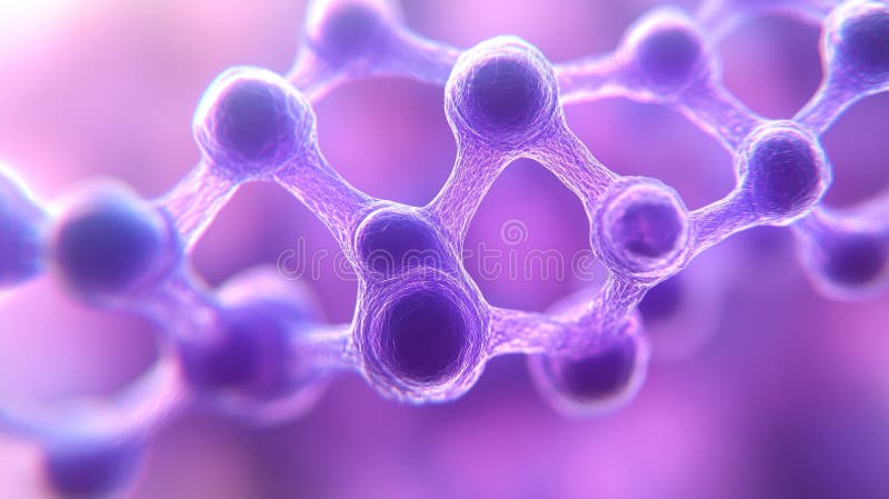 A Close-up of a Purple Molecule Structure Stock Illustration ...