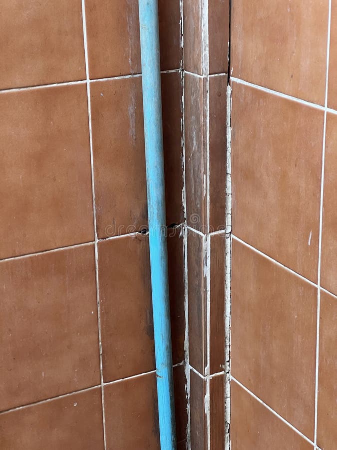 Pvc pipe in bathroom stock image. Image of texture, dirty - 323072713