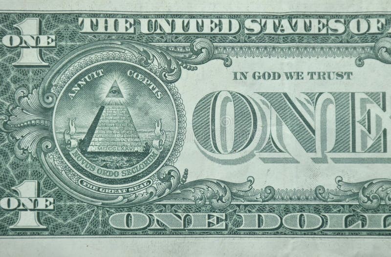 Pyramid of One US Dollar Banknote Background and Texture Stock Image ...