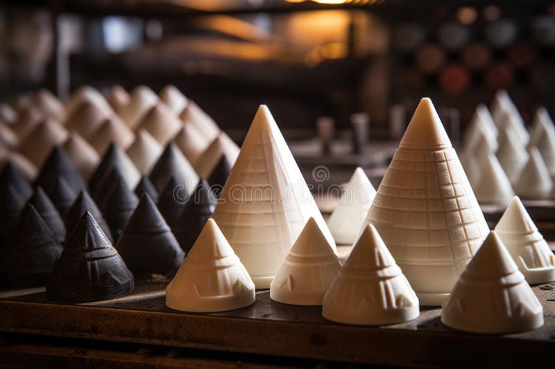 Close-up of Pyramidal and Spherical Candle Moulds Stock Photo - Image ...