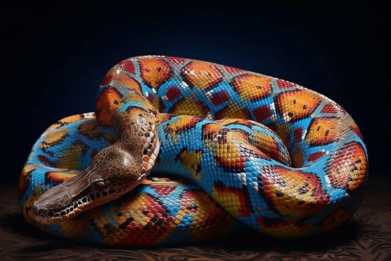 Close Up of a Python. Generative AI. Stock Illustration - Illustration ...