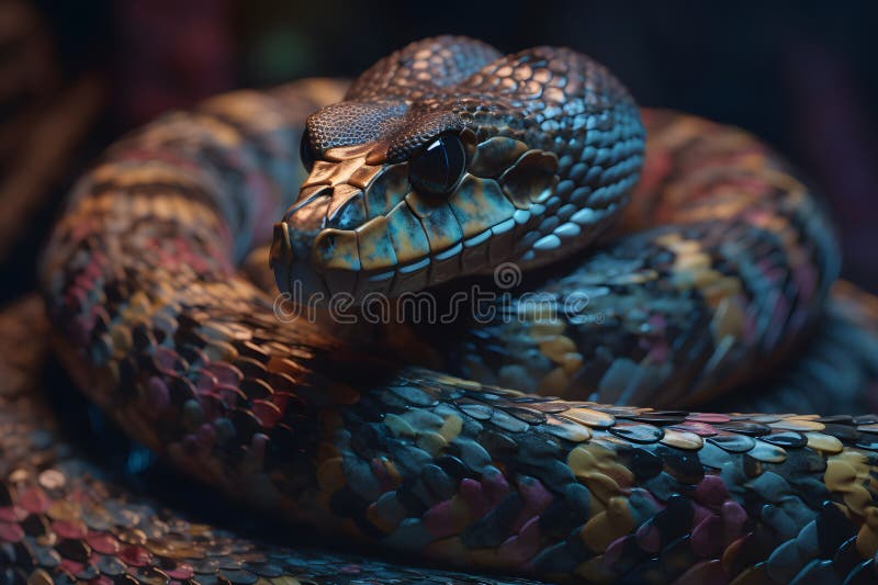 Close Up of a Python. Generative AI Stock Illustration - Illustration ...