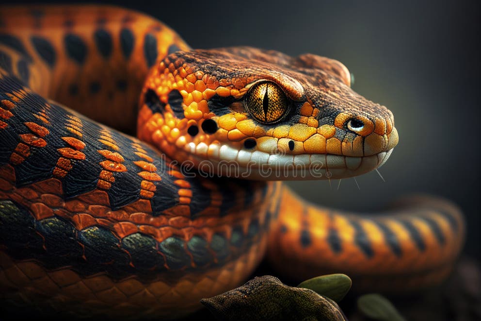 Close-up of a Snake Python - Generative AI Stock Illustration ...