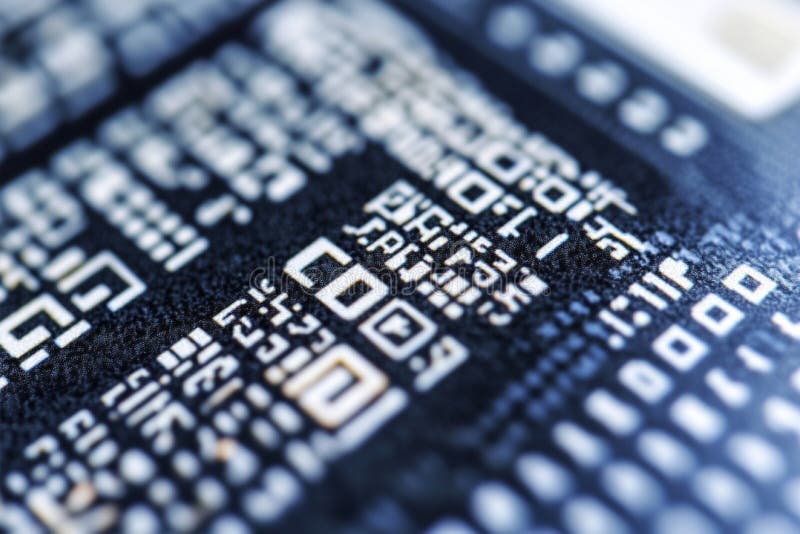 Close Up of QR Code and Barcode on Dark Background, Showcasing ...