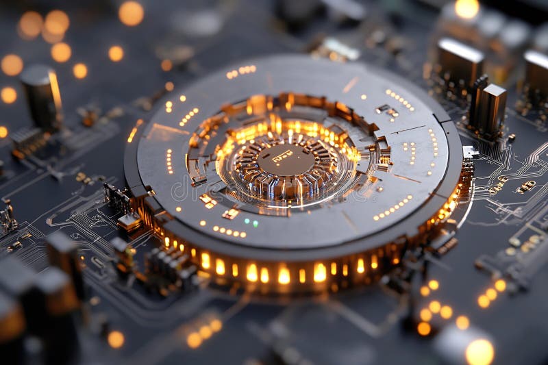 Close-up of a Quantum Computer S Superconducting Chip Stock Image ...