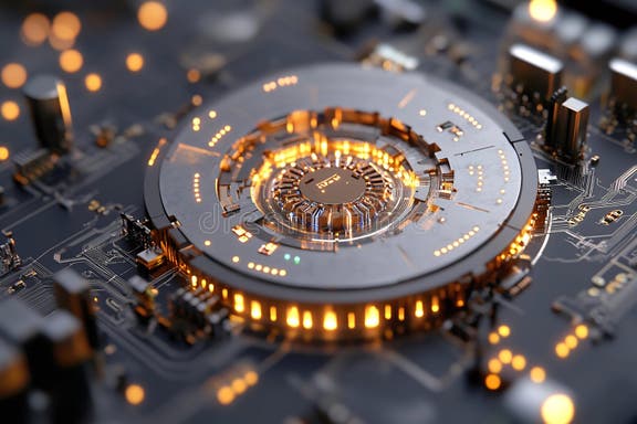 Close-up of a Quantum Computer S Superconducting Chip Stock Image ...