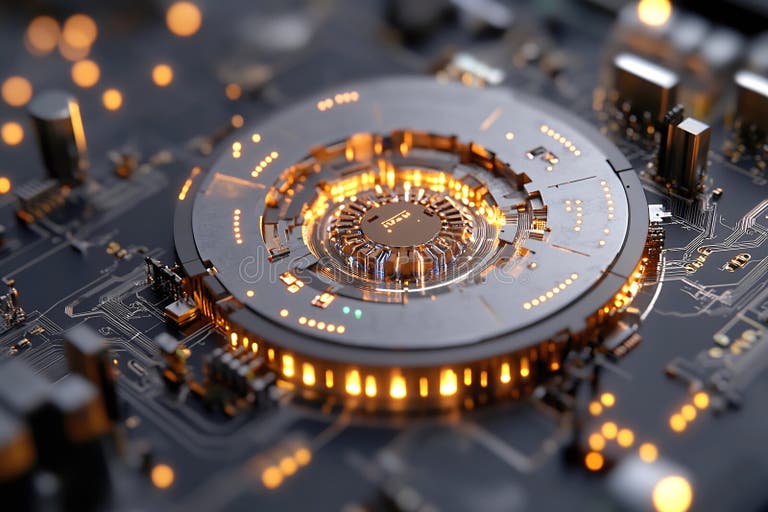 Close-up of a Quantum Computer S Superconducting Chip Stock Image ...