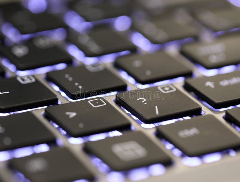 Illuminated Computer Keyboard Keys or Characters with Meaning and ...