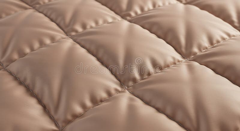 Close-up of a Quilted Fabric Surface Featuring a Grid Pattern of Padded ...
