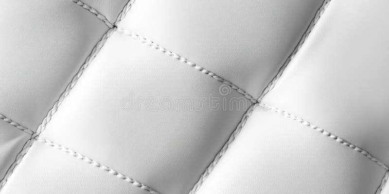 Close-up of a Quilted White Fabric with Visible Stitching Patterns ...