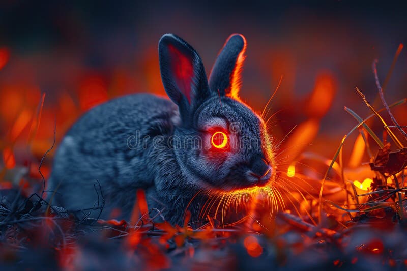 Fiery Rabbit stock illustration. Illustration of fiery - 329766899