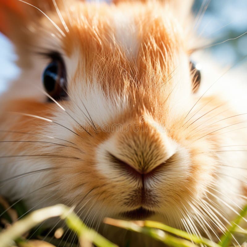 A Close Up of a Rabbit Looking at the Camera, AI Stock Illustration ...