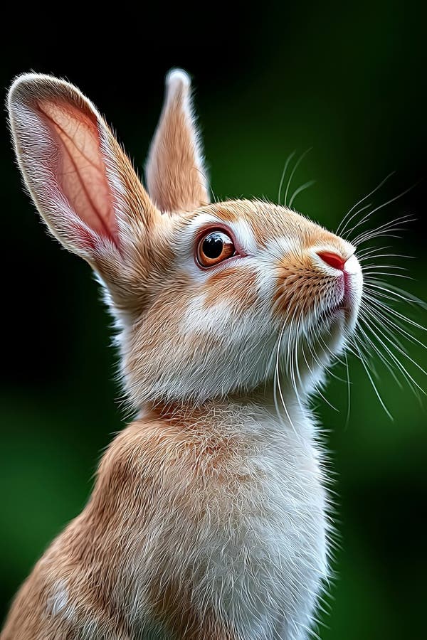 A Close Up of a Rabbit Looking Up at the Sky Stock Photo - Image of ...