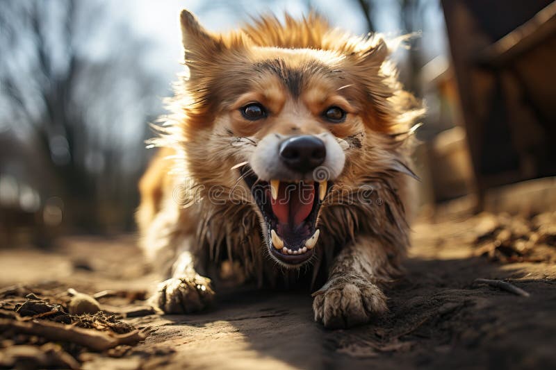 A Mad Dog with an Open Muzzle. Stock Photo - Image of fauna, generated ...