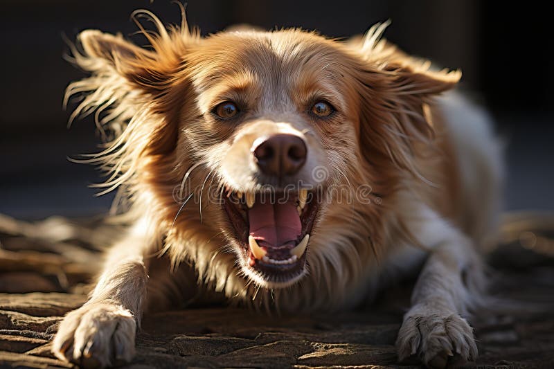 A Mad Dog with an Open Muzzle. Stock Image - Image of fawn, wildlife ...