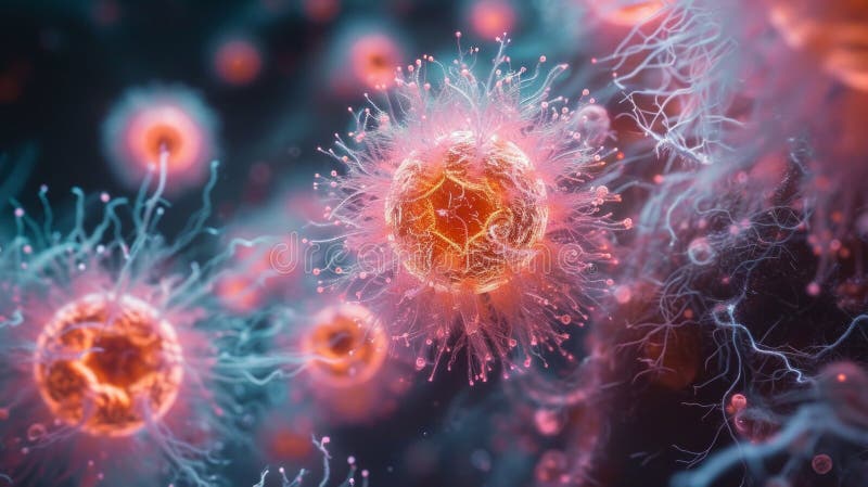 Close-up of Rabies Virus Under Microscope AI Generated Stock ...