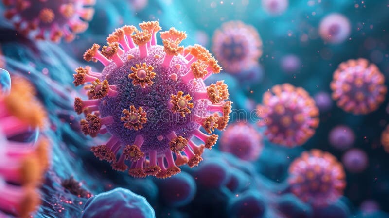 Close-up of Rabies Virus Under Microscope AI Generated Stock ...