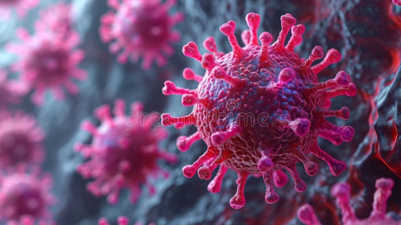 Close-up of Rabies Virus Under Microscope AI Generated Stock ...