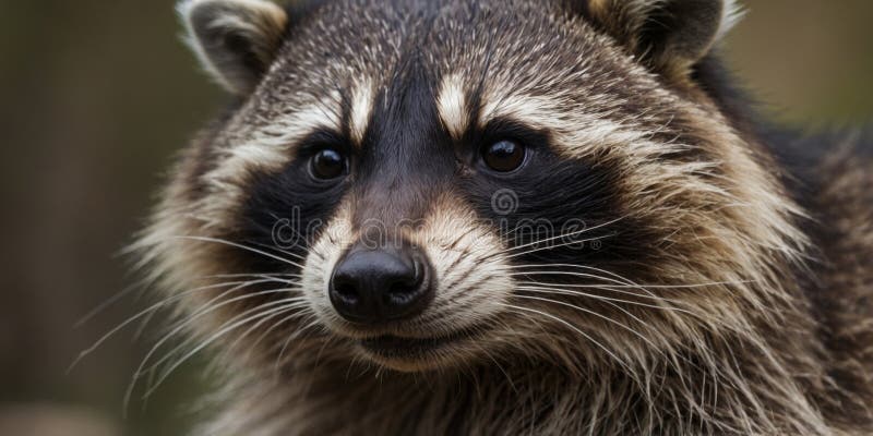 Close Up Raccoon& X27;s Focused Gaze in a Documentary Snapshot. Stock ...