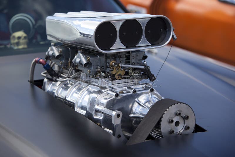 Close Up on a Race Car Compressor Stock Photo - Image of machine, sport ...