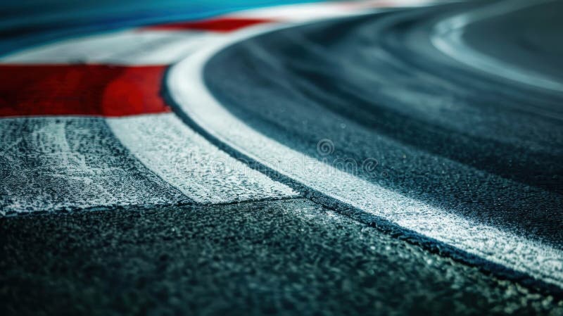 A Close Up of a Race Track with a White Line on the Ground Stock Image ...