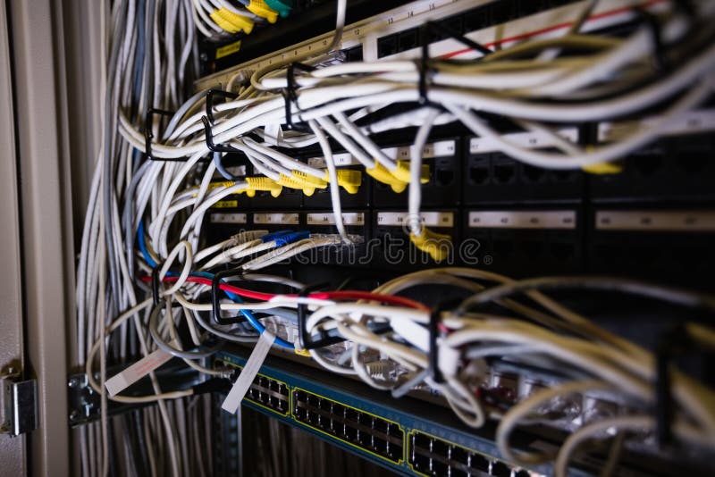 Close-up of Rack Mounted Server Stock Photo - Image of control ...