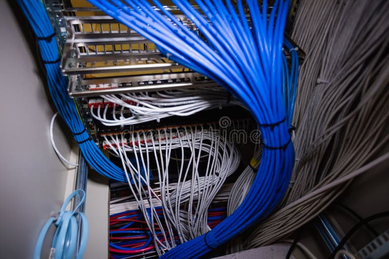 Close-Up of Rack Mounted Server Stock Image - Image of electricity ...