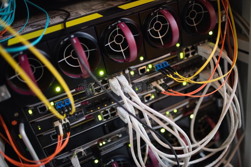 Close-up of Rack Mounted Server Stock Photo - Image of drive, control ...