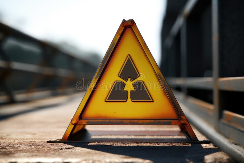 Close-up of a Radioactive Warning Symbol on a Barrier Stock Image ...