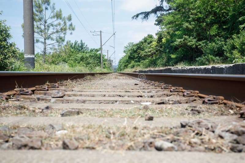 Close-up of Rail Tracks, Scene Background Stock Photo - Image of travel ...