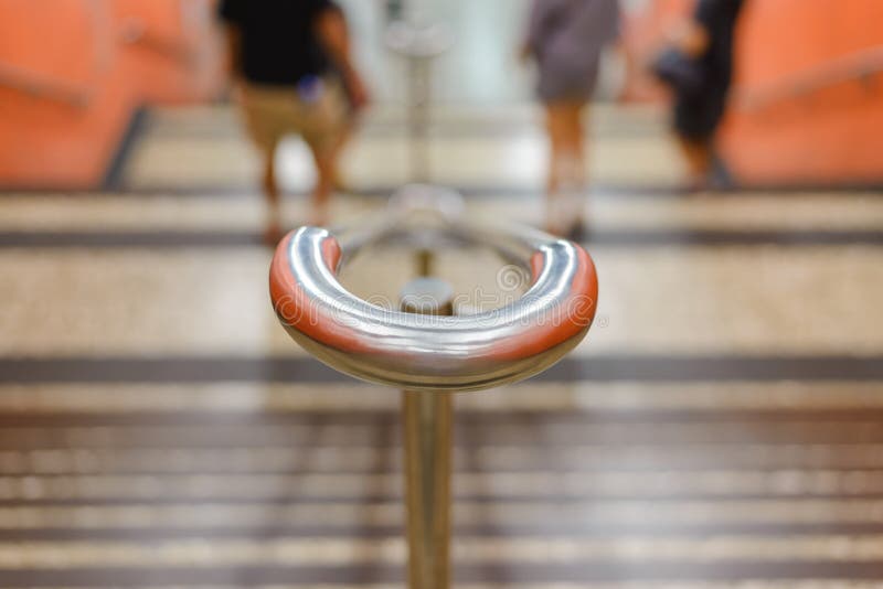 Railing in the Underground Passage Subway. Exit To the City Stock Photo ...