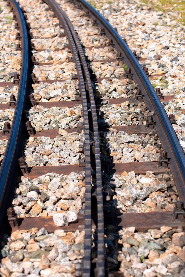 Close-up of a Railroad Track with a Rack Stock Image - Image of high ...