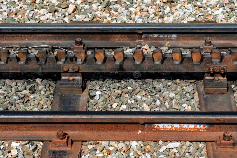 Close-up of a Railroad Track with a Rack Stock Photo - Image of ...