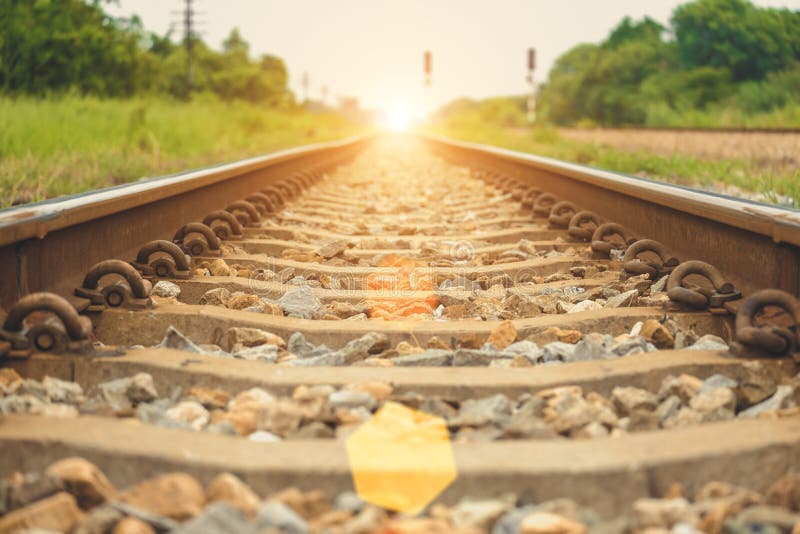 Close Up Railway Track. Construction of Railroad. Stock Image - Image ...