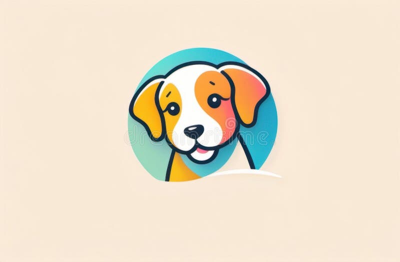 Close Up Rainbow Color Dog Logo Stock Illustration - Illustration of ...