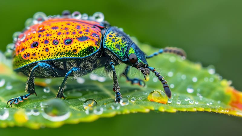 A Rainbow at the Garden with Insects Stock Illustration - Illustration ...