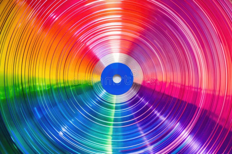Close-up of Rainbow Sheen on Compact Disc Surface Stock Photo - Image ...
